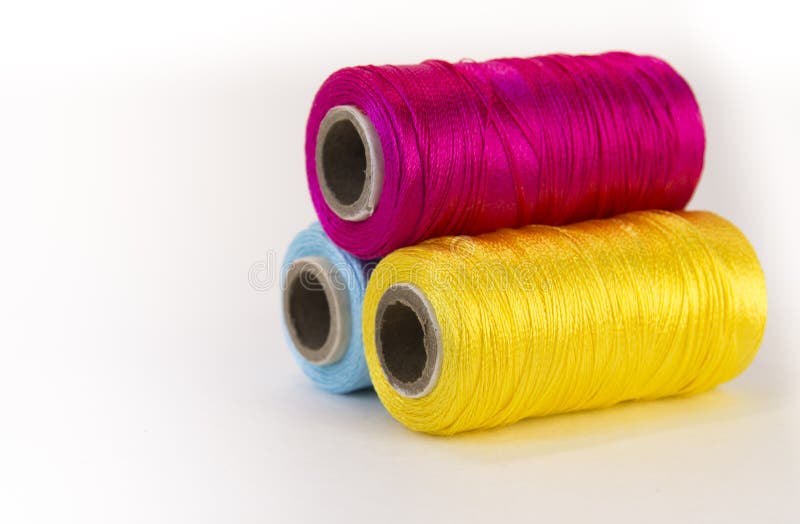 Rolls of Thread with RGB and CMYK Colors. Stock Image - Image of ...