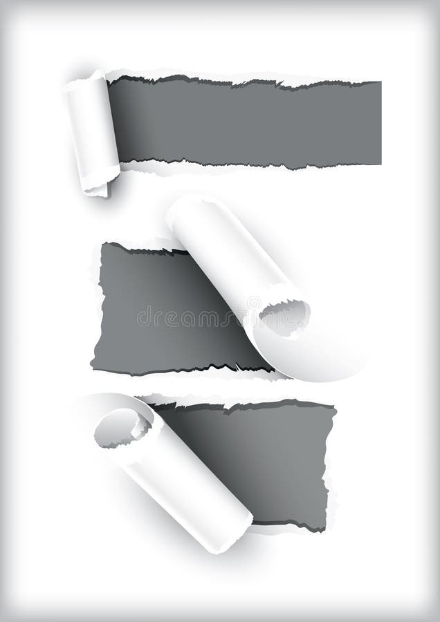 Rolls of torn paper stock vector. Illustration of cellulose - 66994839