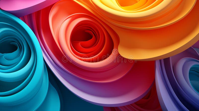 Rolls of Various Color Paper. Abstract Background. Stock Photo - Image ...
