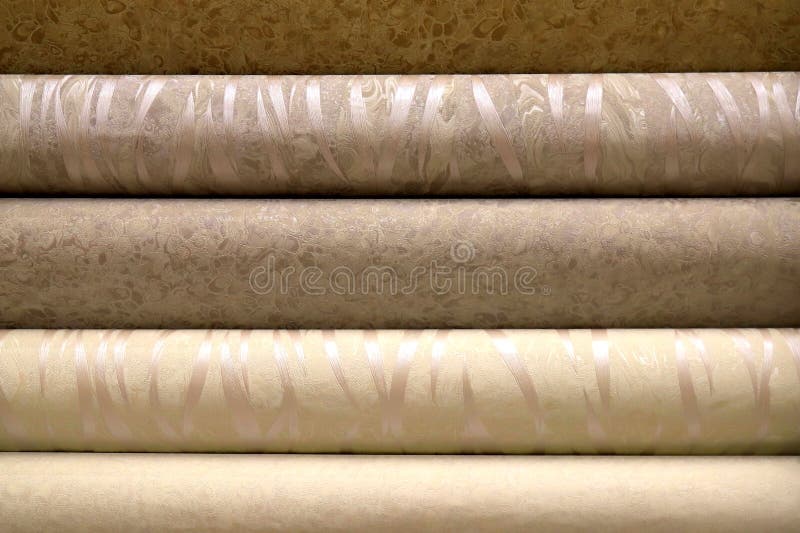 Rolls Of Vinyl Wallpaper For Finishing Walls. Different Textures ...