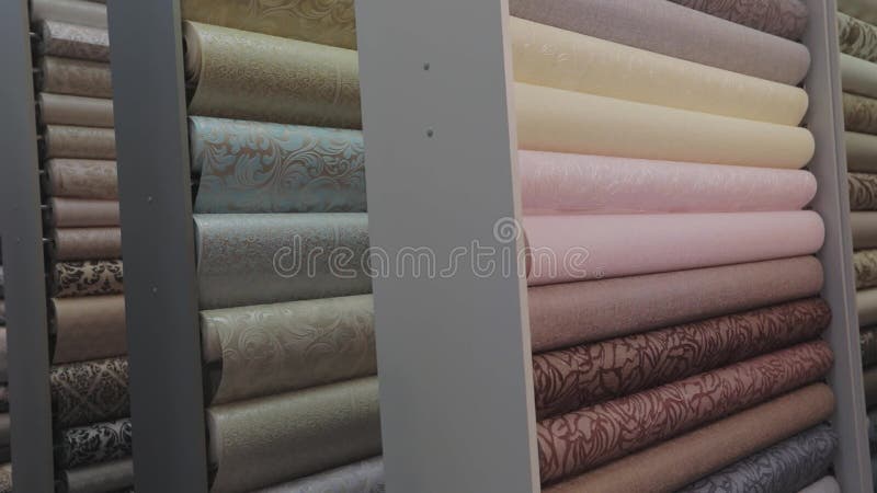 Stands with New Samples. Rolls with Wallpaper. Stands with Rolls of ...