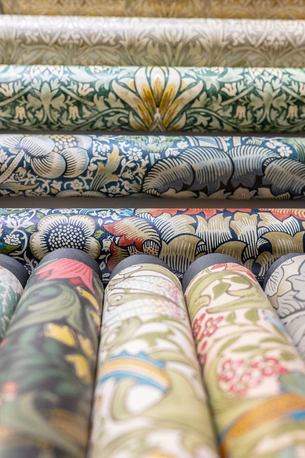 Rolls of Wallpapers on Display in a Store.. Stock Photo - Image of ...