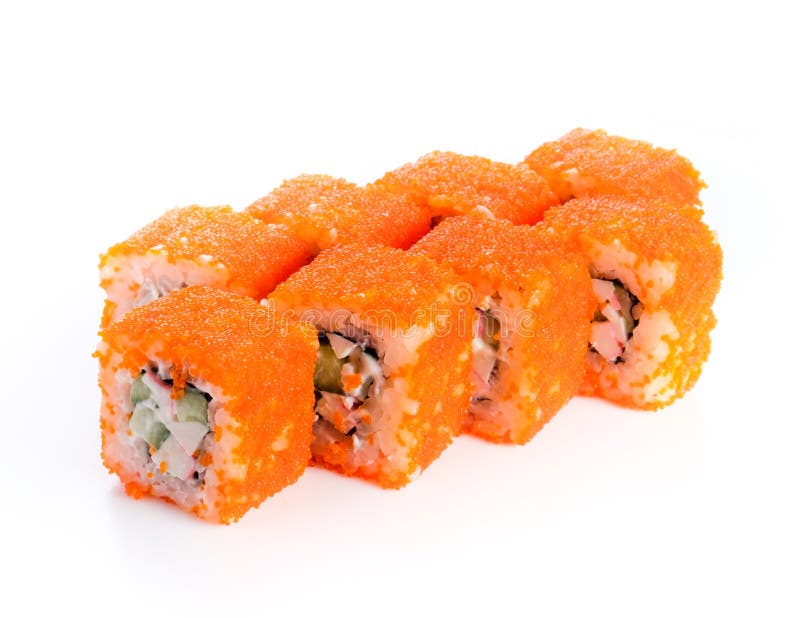 Rolls on white stock image. Image of tasty, cream, maki - 61789329