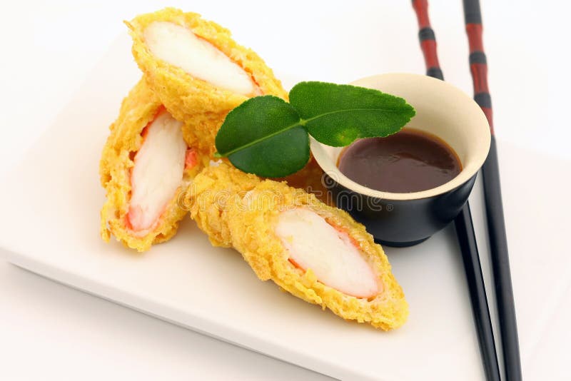 Rolls with white fish stock photo. Image of asian, eating - 13831068