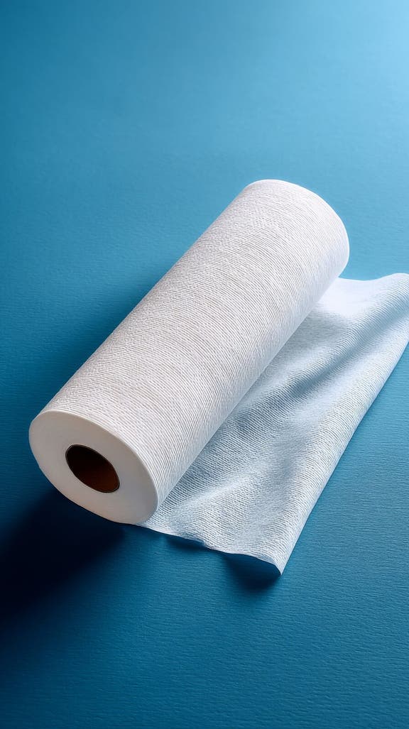 Rolls of White Paper Towels Placed on a Blue Surface with a Dramatic ...