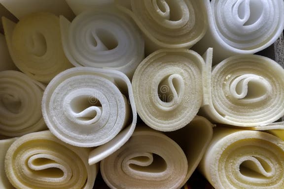 Rolls White and Yellow Foam Rubber Building Material Texture ...