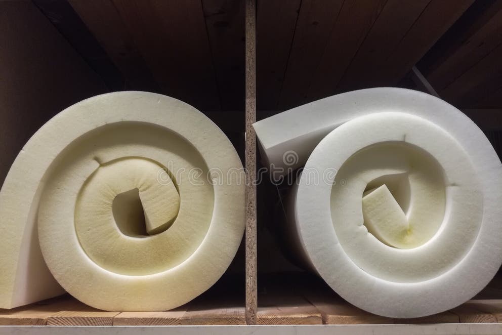 Rolls White and Yellow Foam Rubber Building Material Texture ...