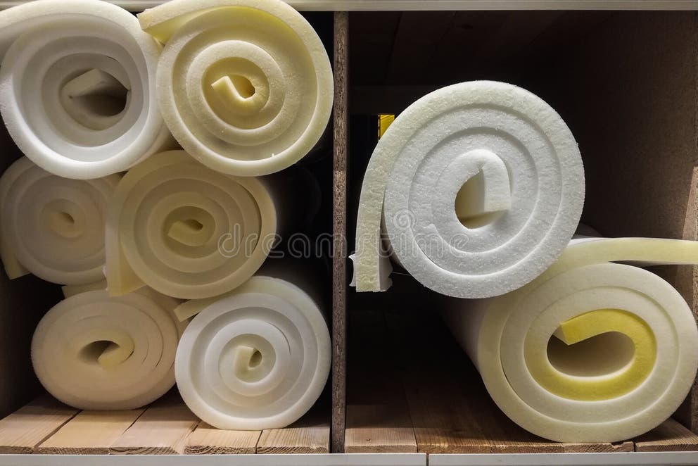 Rolls White and Yellow Foam Rubber Building Material Texture ...