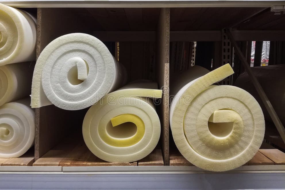 Rolls White and Yellow Foam Rubber Building Material Texture ...