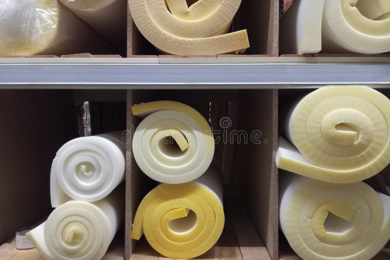Rolls White and Yellow Foam Rubber Building Material Texture ...