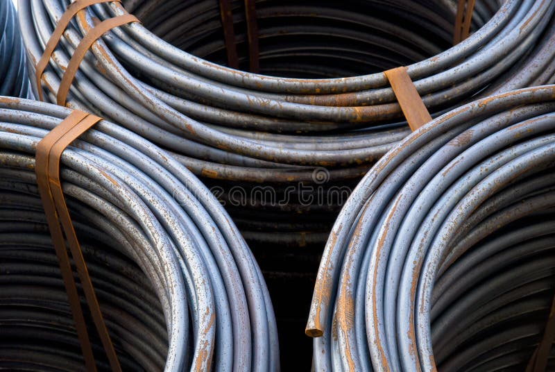 Rolls of wire stock image. Image of exterior, iron, stacked - 12821095