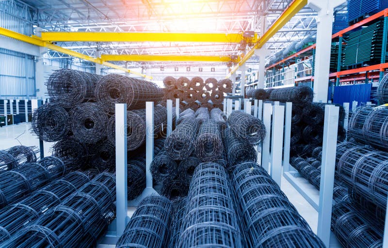 A Rolls of Wire Mesh in the Showroom of a Large Store. Stock Photo ...