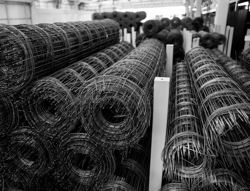 A Rolls of Wire Mesh in the Showroom of a Large Store. Stock Photo ...
