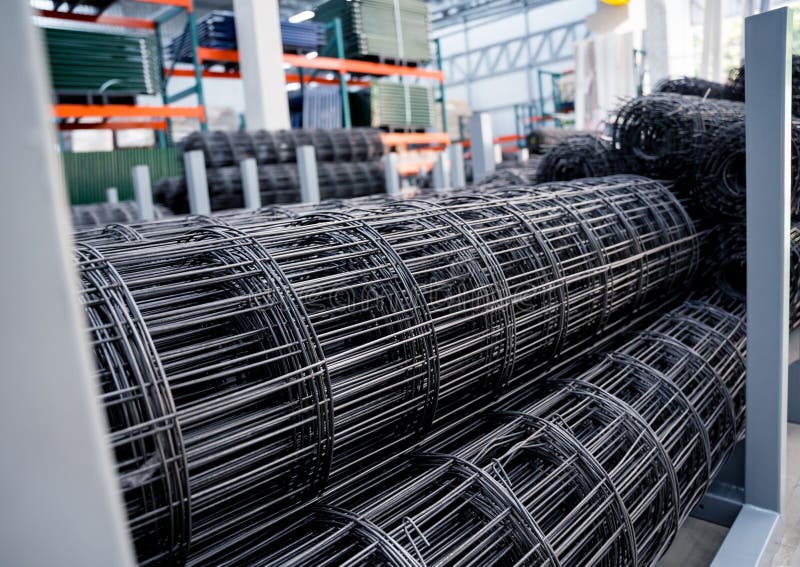 A Rolls of Wire Mesh in the Showroom of a Large Store. Stock Photo ...