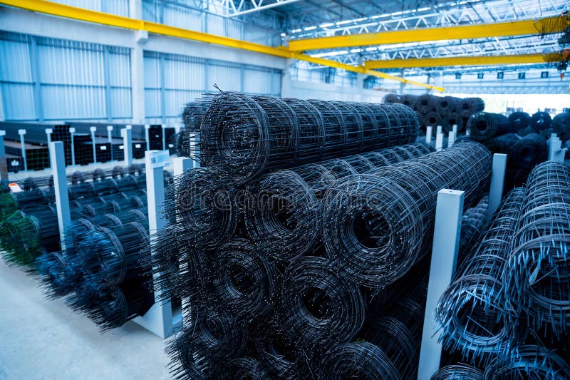 A Rolls of Wire Mesh in the Showroom of a Large Store. Stock Photo ...