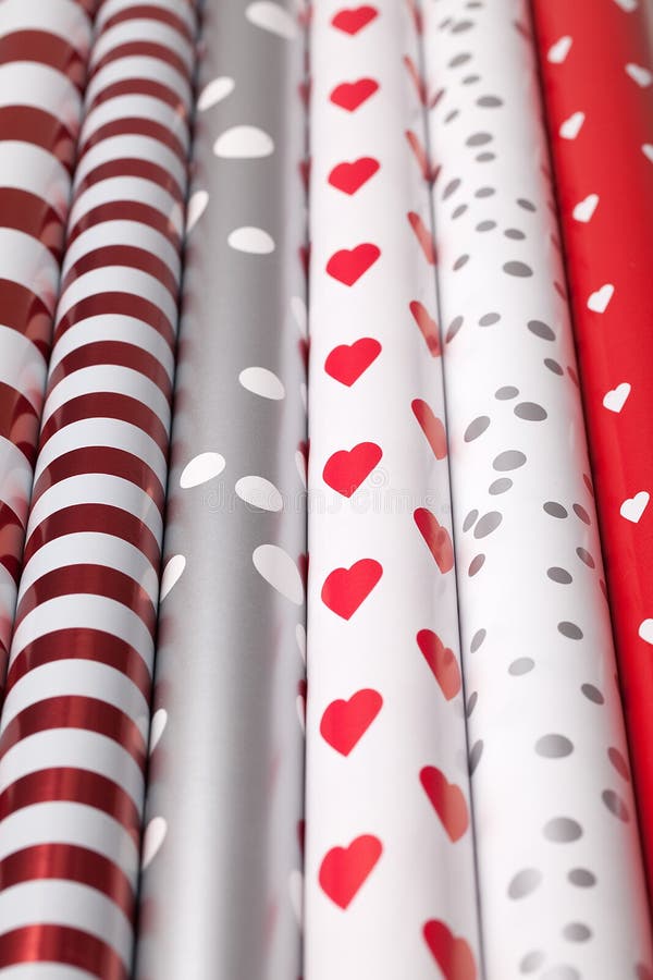 Rolls of wrapping paper stock image. Image of cheery - 12252997