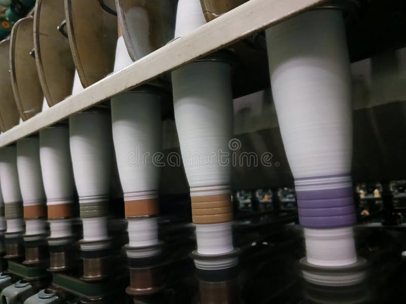 Rolls of Yarn after Several Processing Stages in the Textile Stock ...