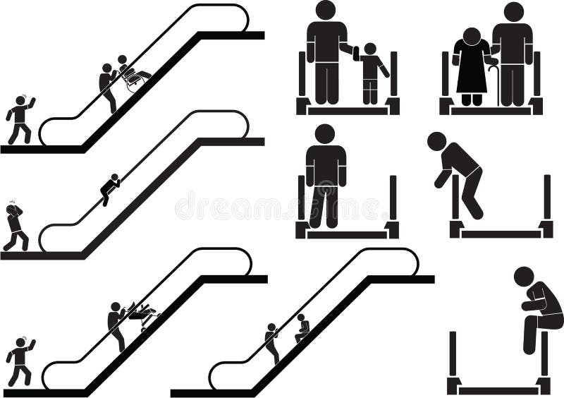 Rolltreppenzeichen Stock Illustrationen, Vektoren, & Kliparts - 58 ...