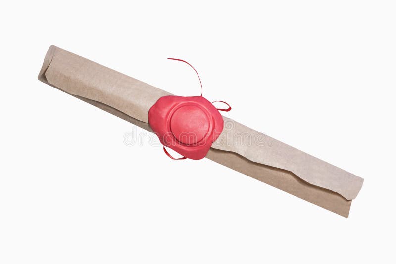 Rolo do papiro e selado ilustração stock. Ilustração de branco - 36203624
