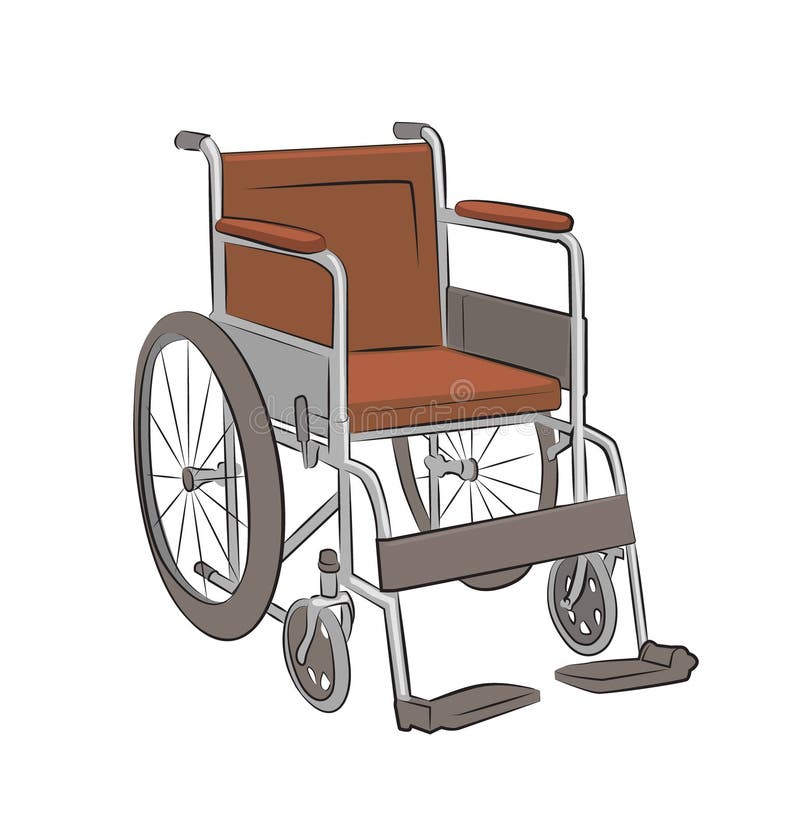 Rolstoel Vector tekening vector illustratie. Illustration of verwond ...