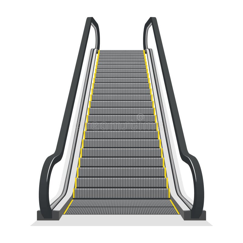 Roltrap Op Witte Achtergrond Vector Illustratie - Illustration of ...