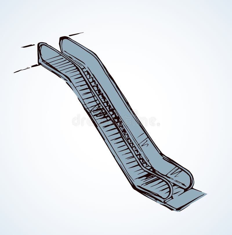 Roltrap Vector tekening vector illustratie. Illustration of mededeling ...
