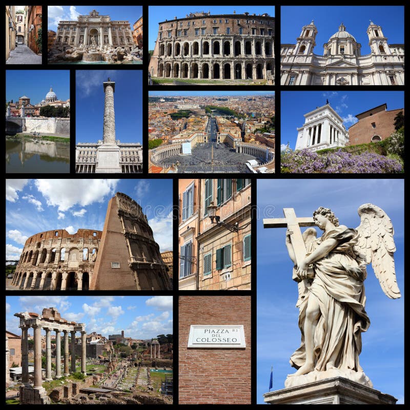 Rom-Collage stockbild. Bild von felder, postkarte, italien - 59814211