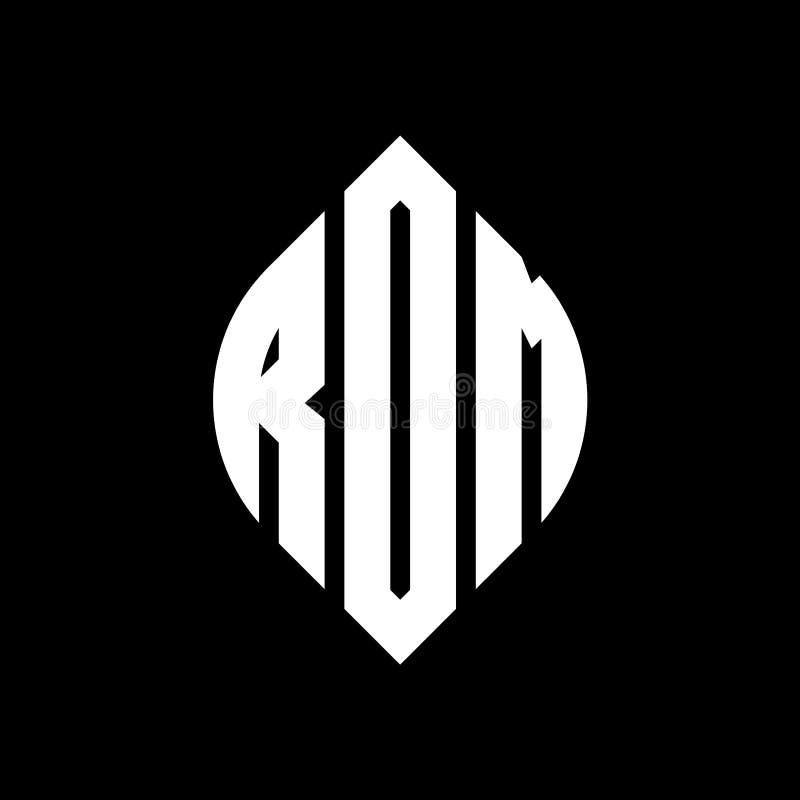 ROM Circle Letter Logo Design with Circle and Ellipse Shape. ROM ...