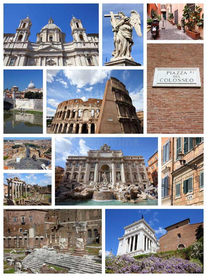 Rom-Collage stockbild. Bild von felder, postkarte, italien - 59814211