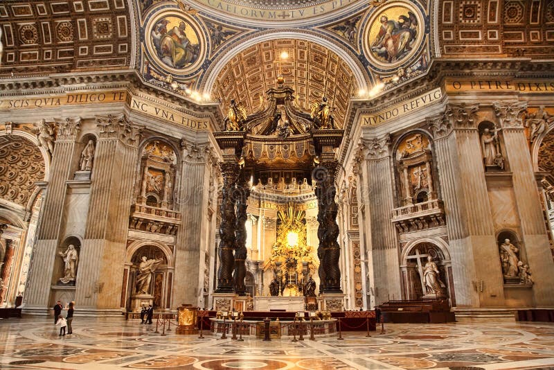 ROM, ITALIEN - 10. APRIL 2016: Innenraum Von St Peter Basilika ...