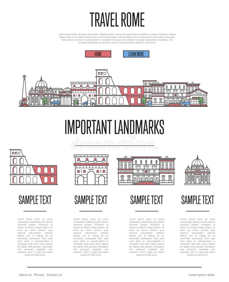 Rom-Reise Infographics in Der Linearen Art Vektor Abbildung ...