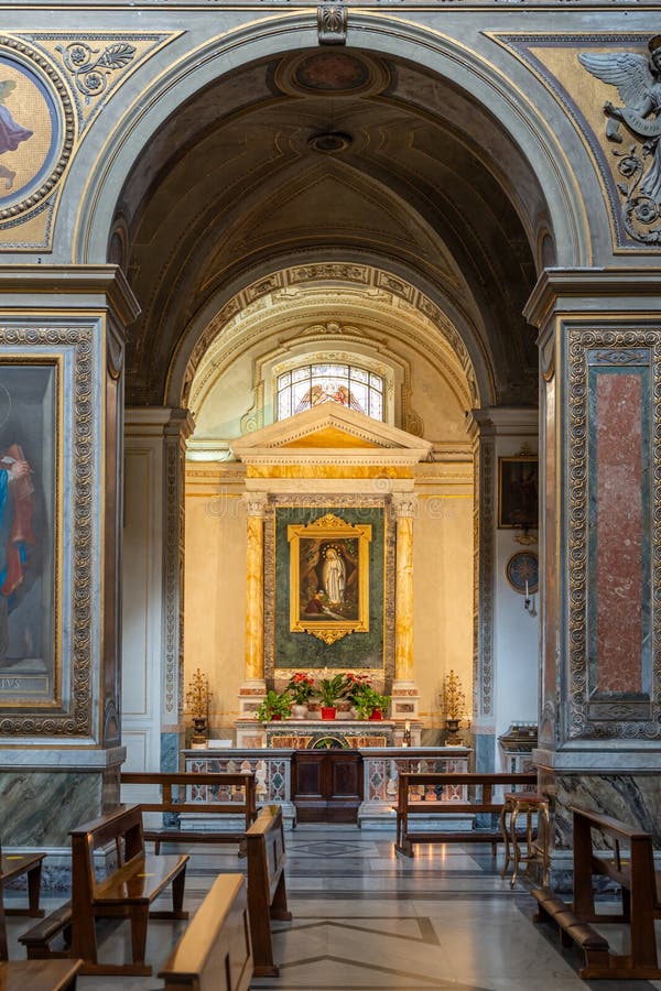 Chapel Virgin Mary Inside Vintage Church Rome Stock Photos - Free ...