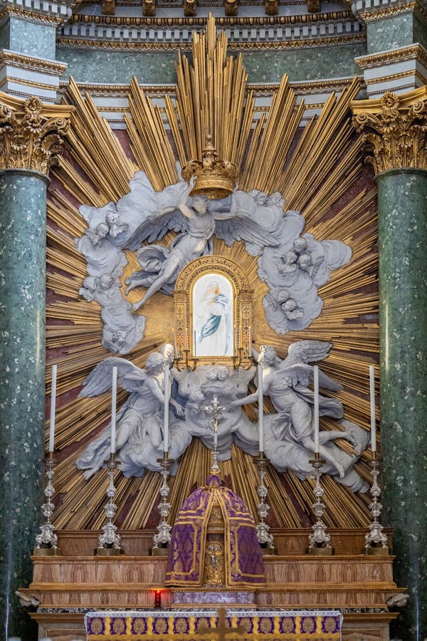 Chapel Virgin Mary Inside Vintage Church Rome Stock Photos - Free ...