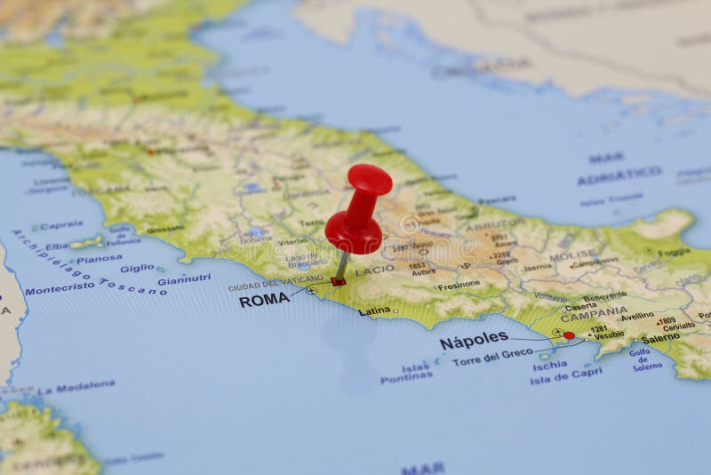 Roma pin in a map stock image. Image of town, rome, marker - 83714885