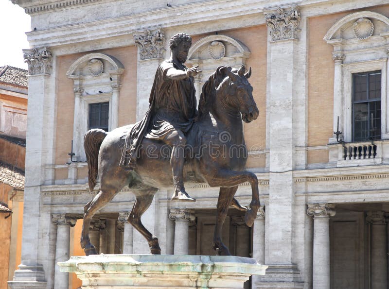 Roma, Roma Antica Con Marcus Aurelius Sulla Piazza Del Campid ...
