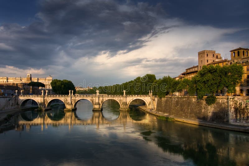 Roma s bridge stock image. Image of rome, beauty, landmark - 9944215