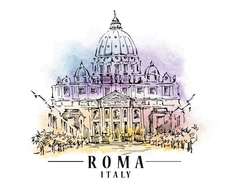 Roma sketch stock vector. Illustration of arch, heritage - 134275977