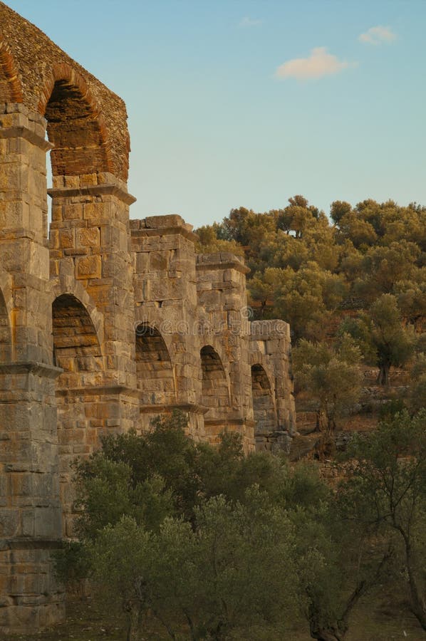 Roman akvedukt fotografering för bildbyråer. Bild av olivgrön - 22223295
