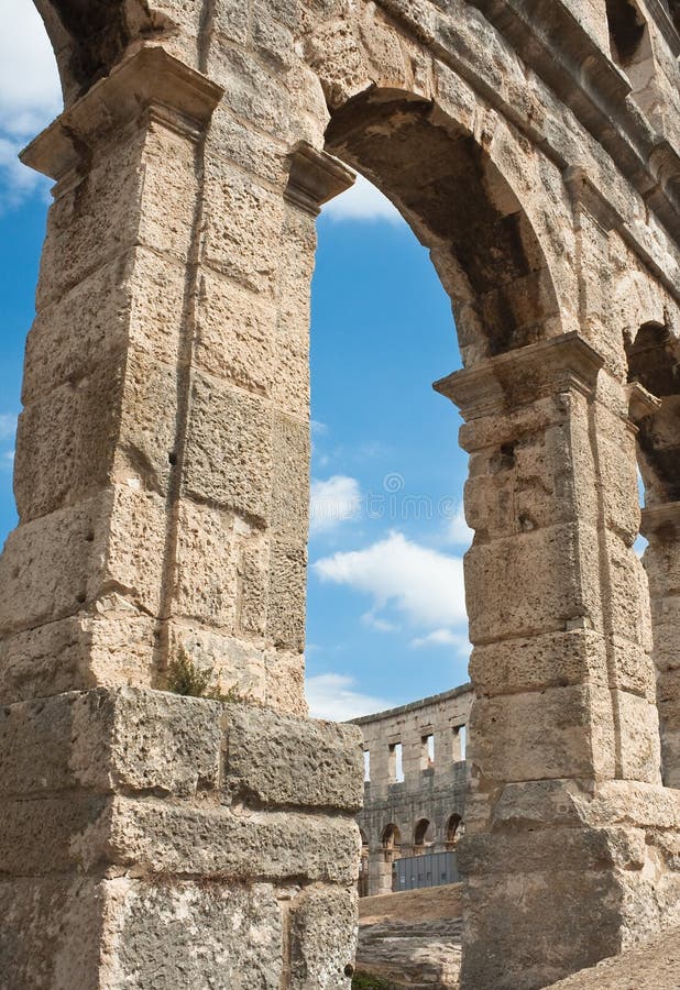 Roman Amphitheate. Pula, Croatia Stock Photo - Image of roman, stone ...