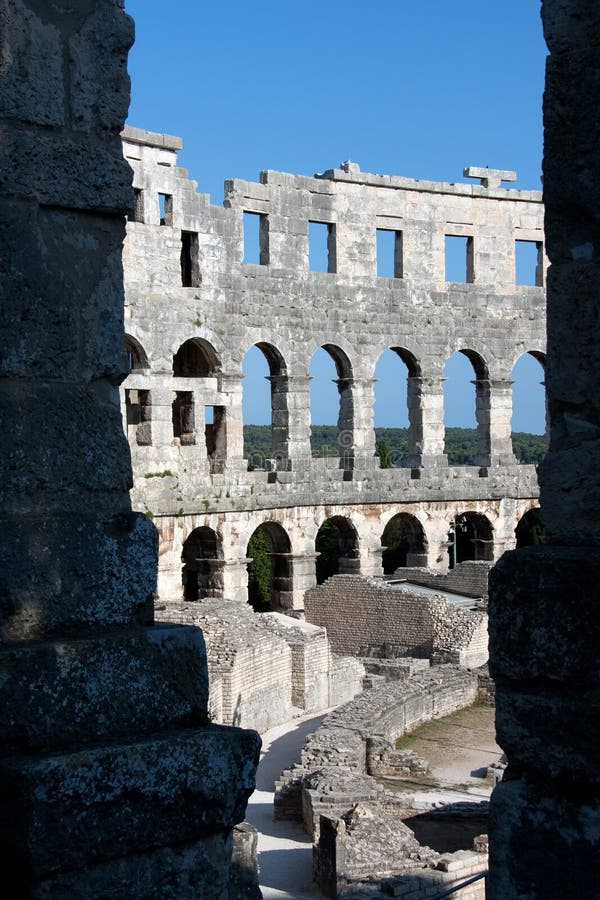 Roman Amphitheater in Pula stock image. Image of beautiful - 20883995