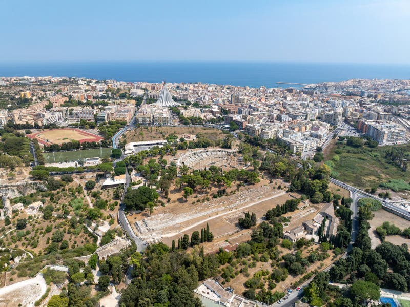 Roman Amphitheater of Syracuse Stock Photo - Image of classic, summer ...