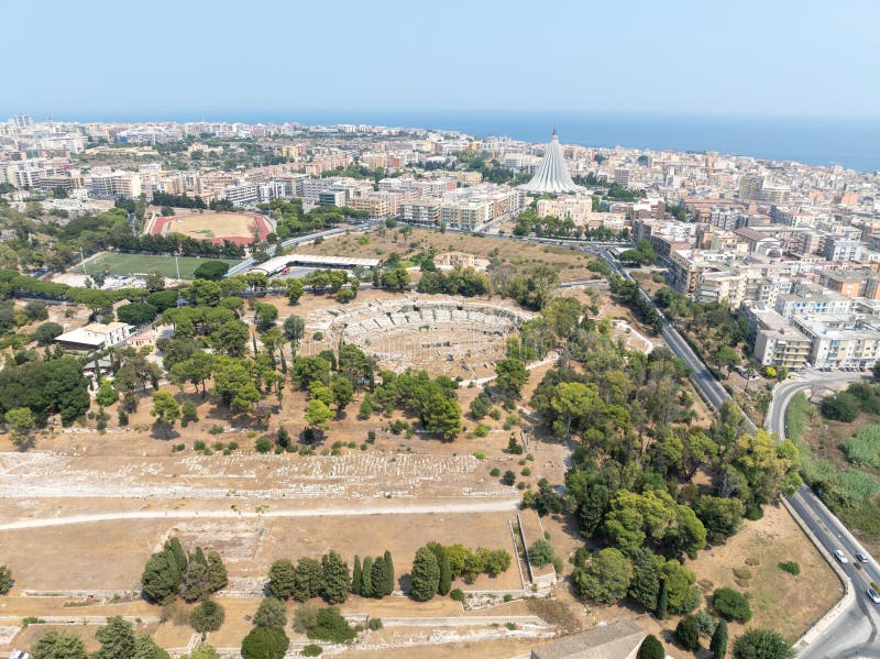 Roman Amphitheater of Syracuse Stock Photo - Image of italy, travel ...