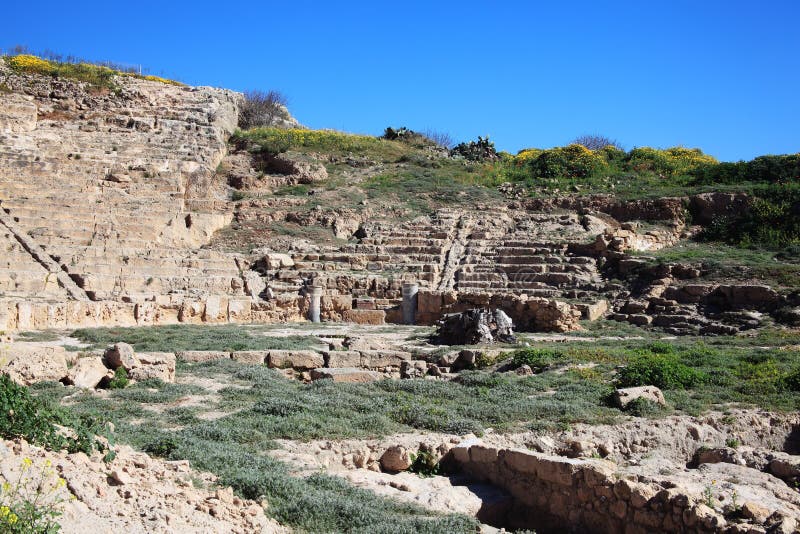 Roman Amphitheatre Paphos, Cypern Fotografering för Bildbyråer - Bild ...
