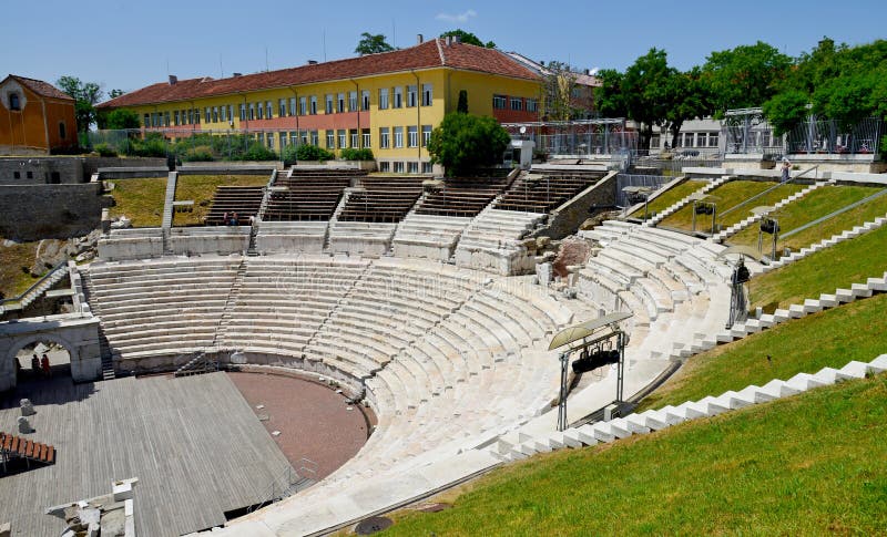 Roman Amphitheatre in Plovdiv Stock Photo - Image of proscenium, europe ...
