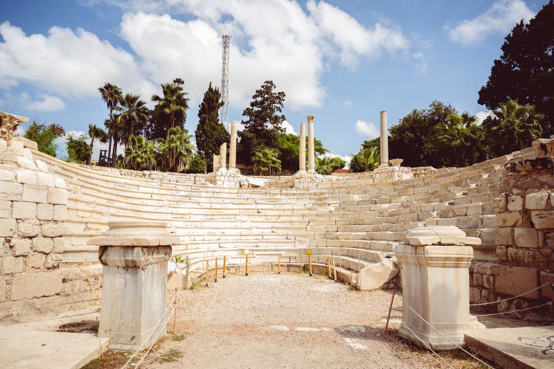 Roman Amphitheatre Ruins in Alexandria Stock Image - Image of ...