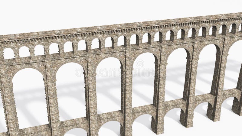 Roman Aqueduct on White stock illustration. Illustration of roman ...