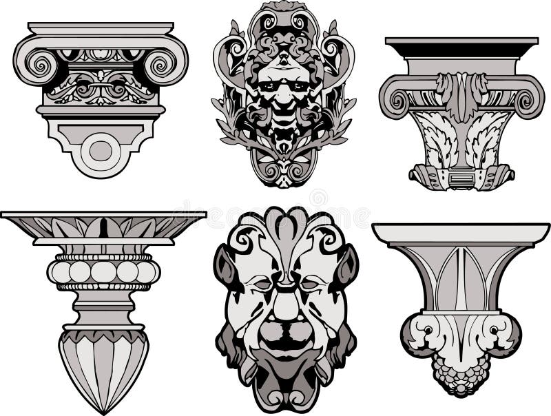 Roman Architectural Decorations Stock Vector - Illustration of arch ...