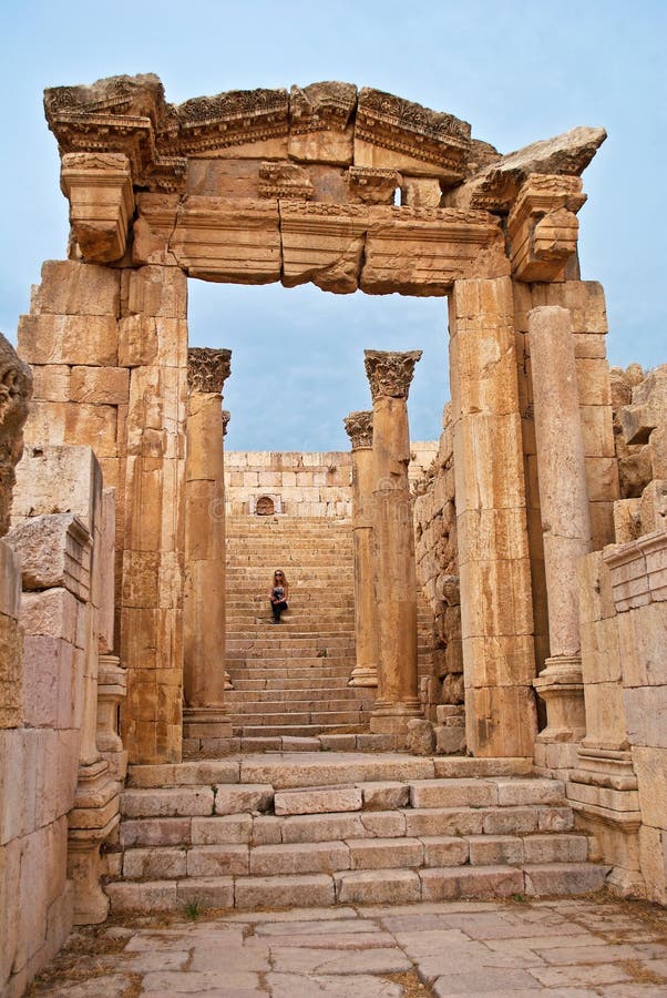 Roman Architecture. the Ancient Roman City of Gerasa in Jerash, Jordan ...