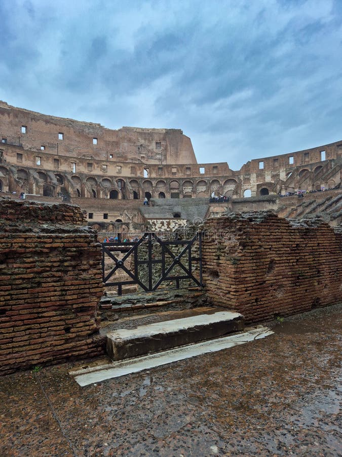 Roman Architecture Preserved Inside Coliseum Rome Italy Stock Photos ...