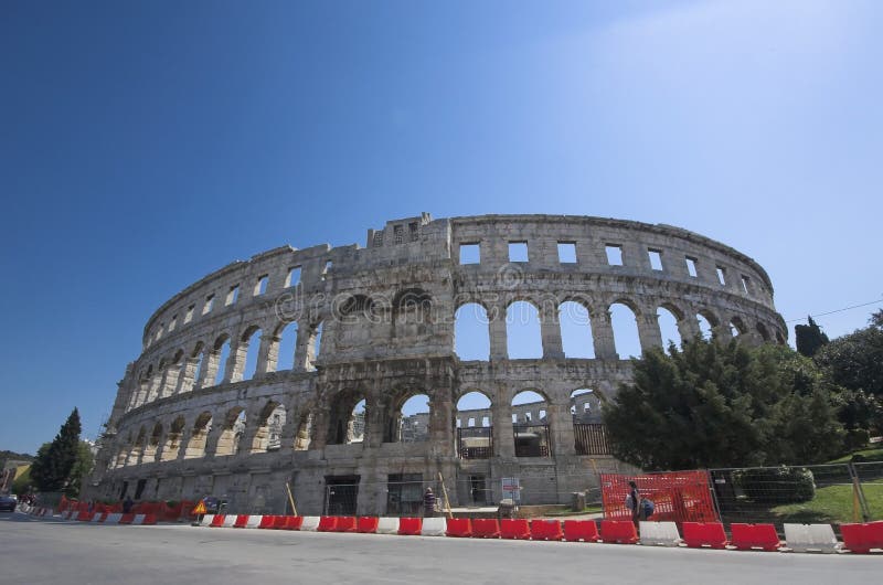 Roman arena in Pula stock photo. Image of destination - 5246132